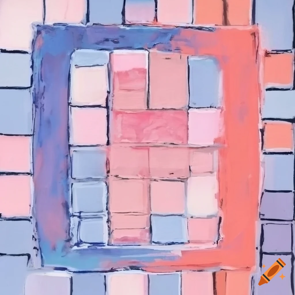 Abstract pastel painting of a greek key design on Craiyon