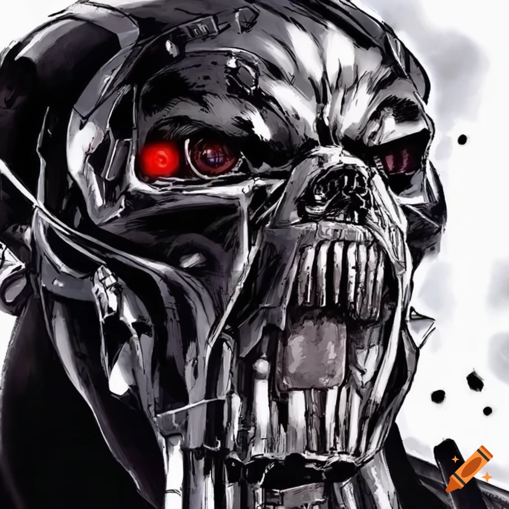 Robotic bulldog inspired by the terminator on Craiyon