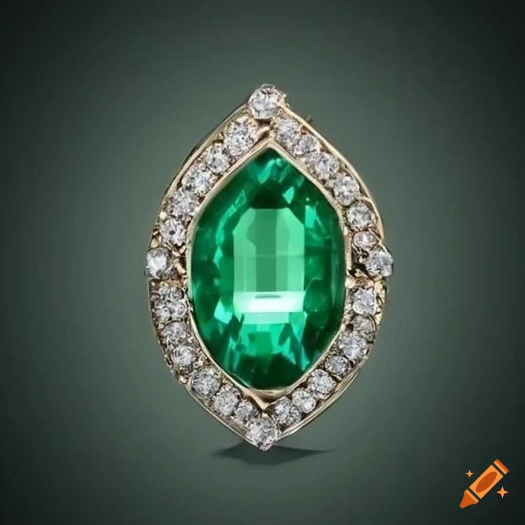 Elegant art deco emerald jewelry on Craiyon
