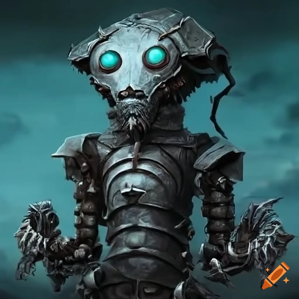 Dungeons and dragons style automaton resembling grey aliens on Craiyon