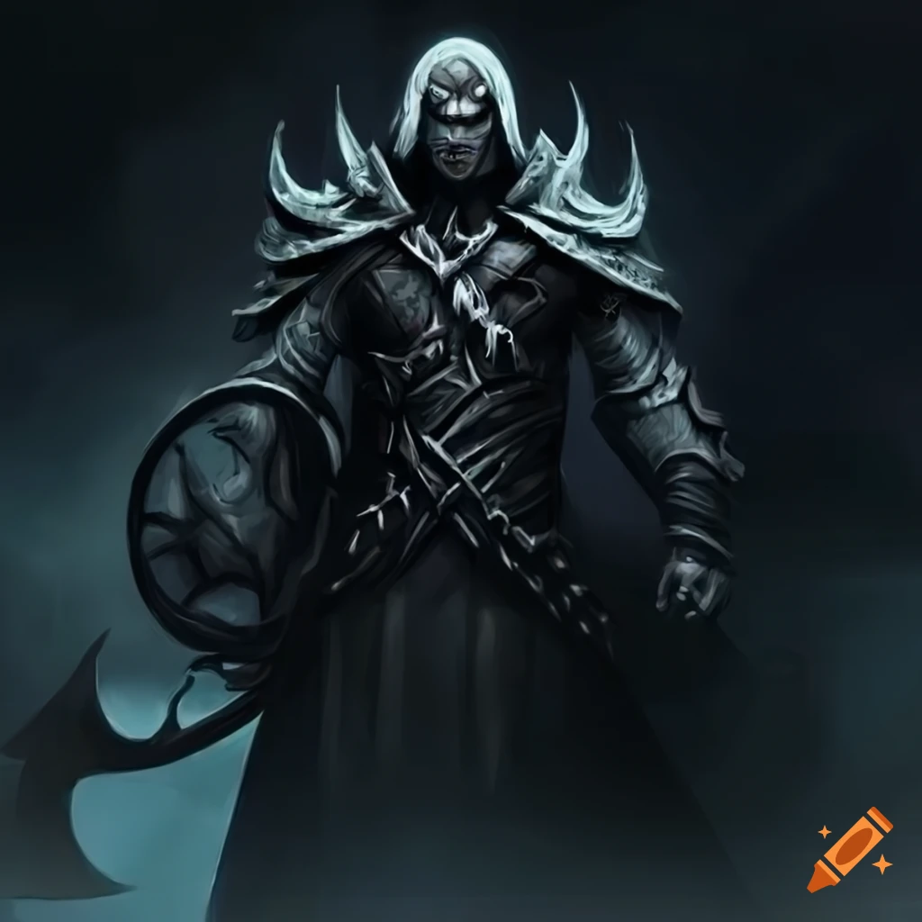 Shadowy dark fantasy hero character on Craiyon