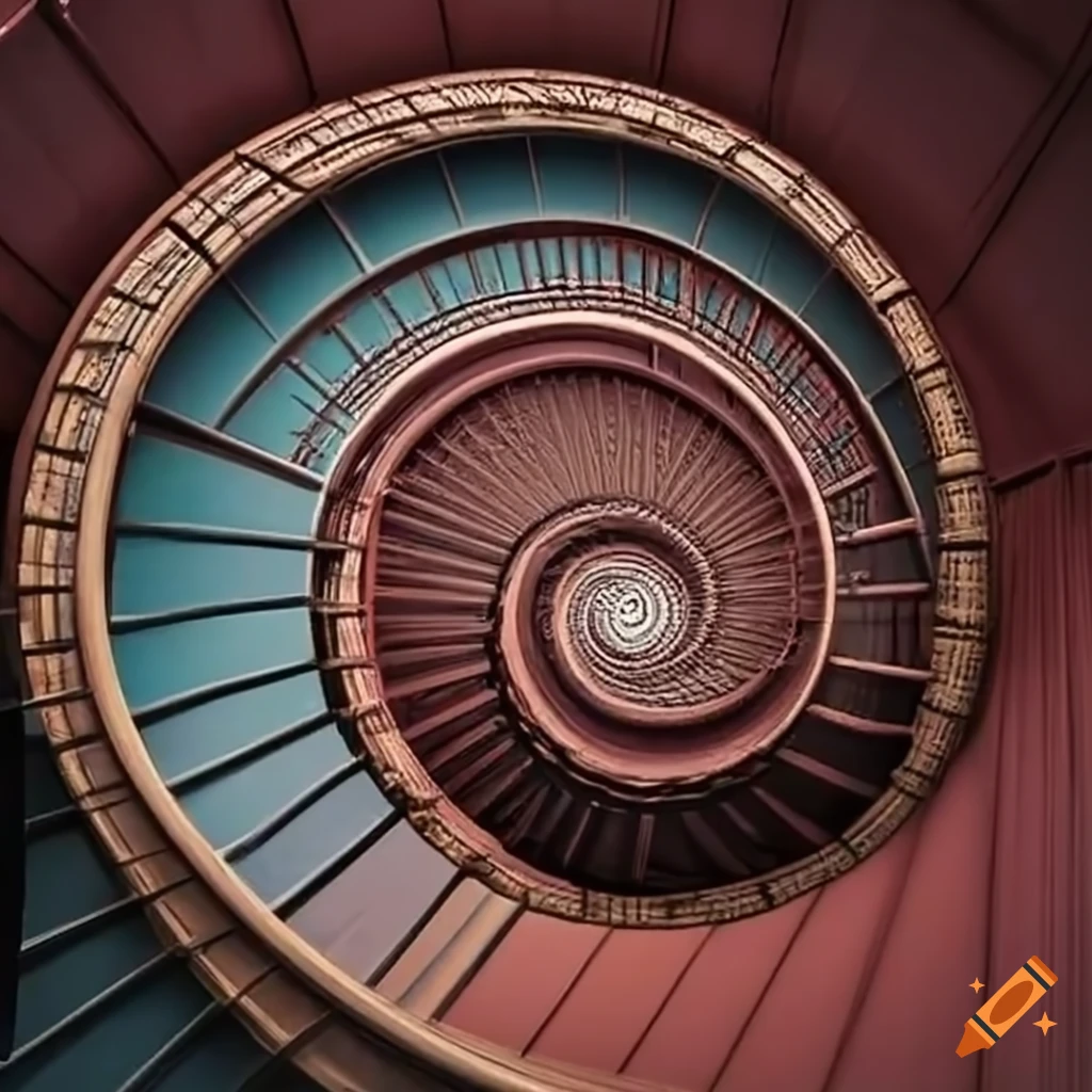 Infinite spiral staircase going upwards on Craiyon
