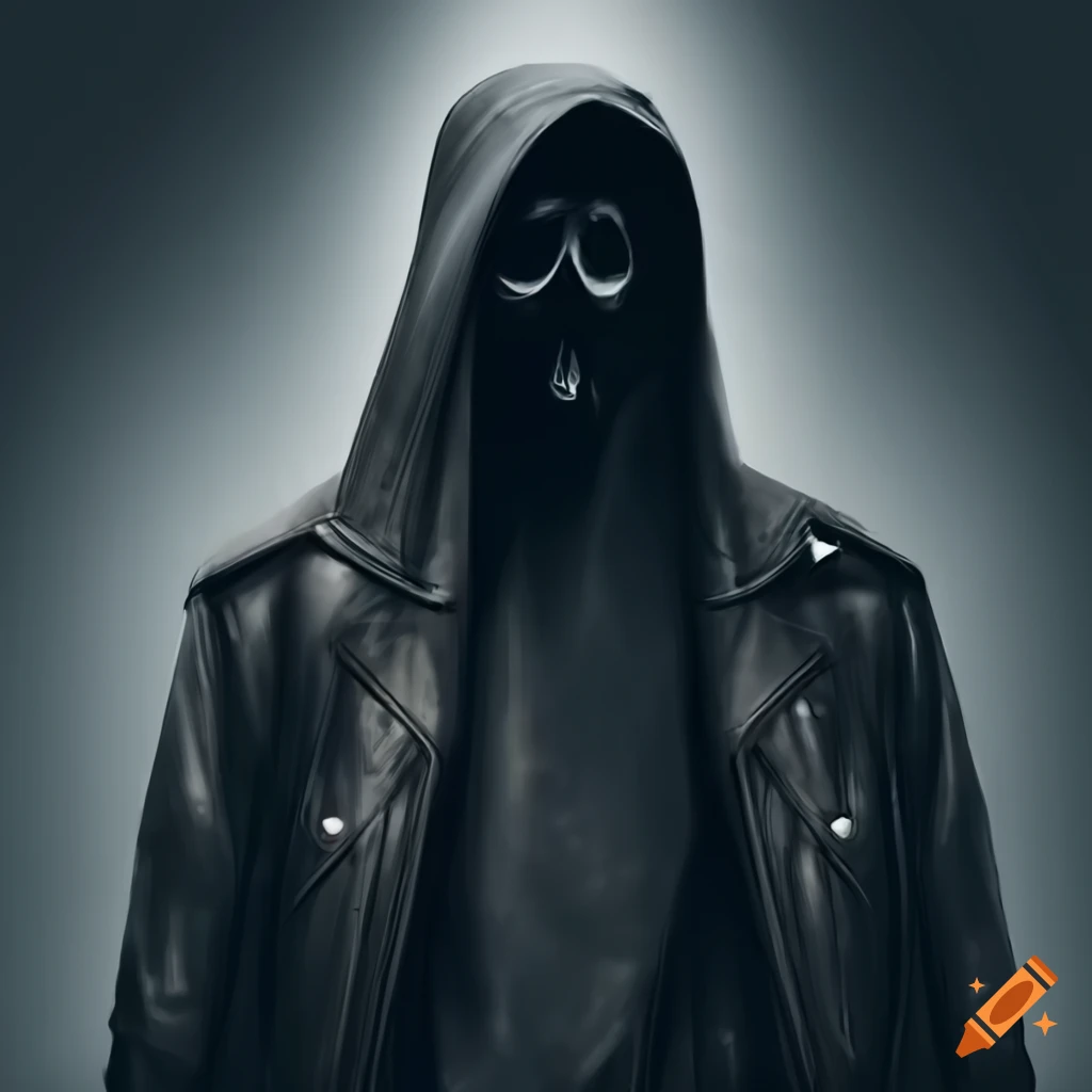 Leather jacket over a ghostly figure on Craiyon