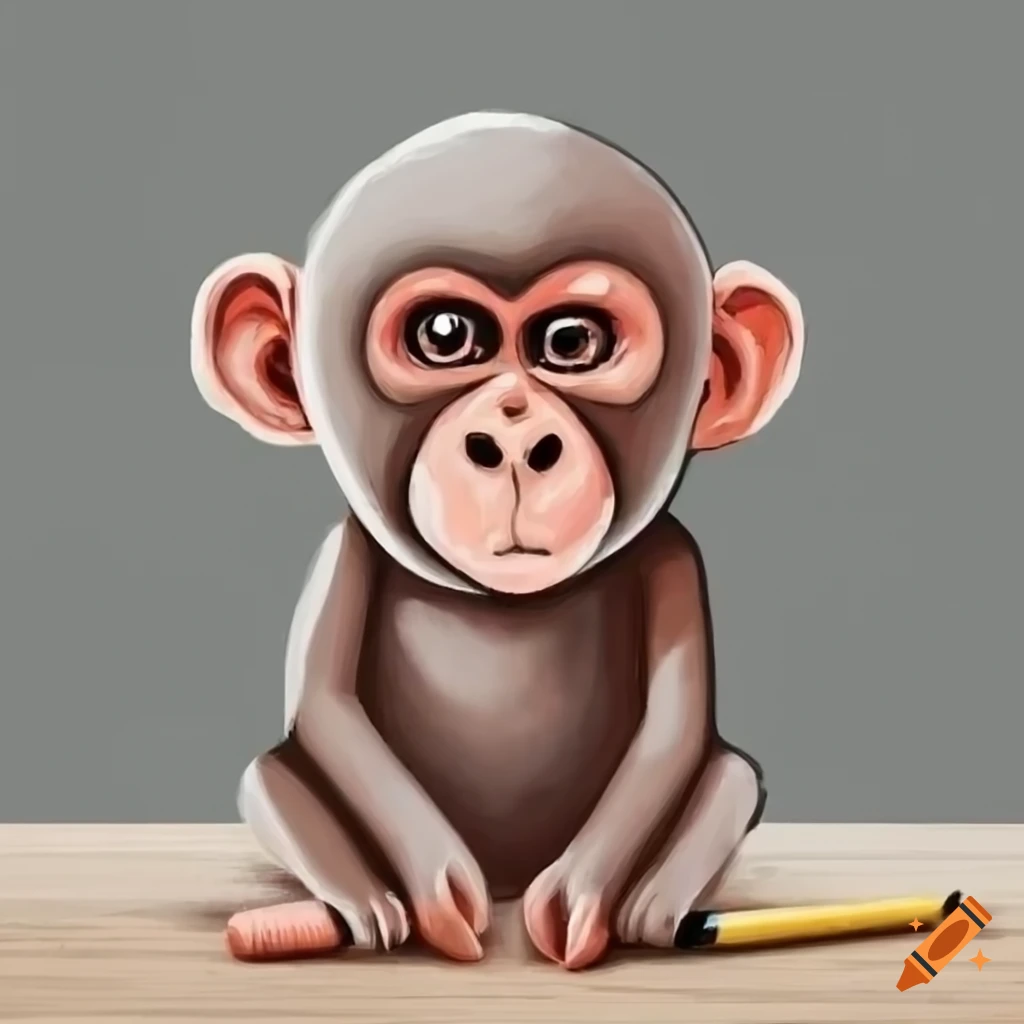 Mono drawing with a pencil on the table on Craiyon