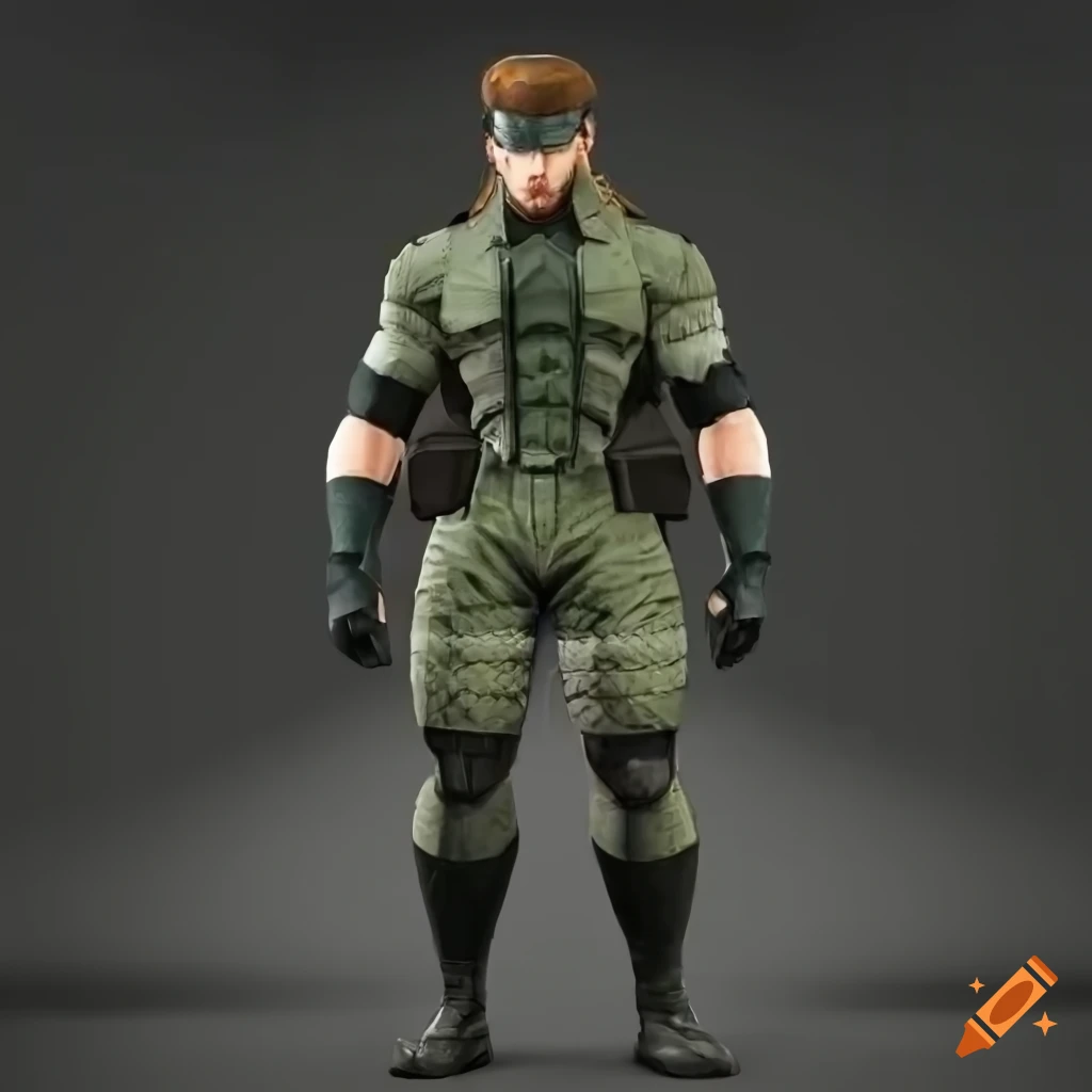 Solid snake in sneaking suit fullbody portrait on Craiyon