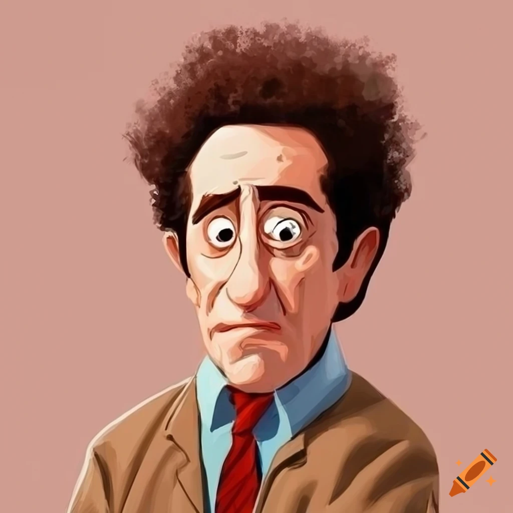 Cartoon depiction of kramer from seinfeld on Craiyon