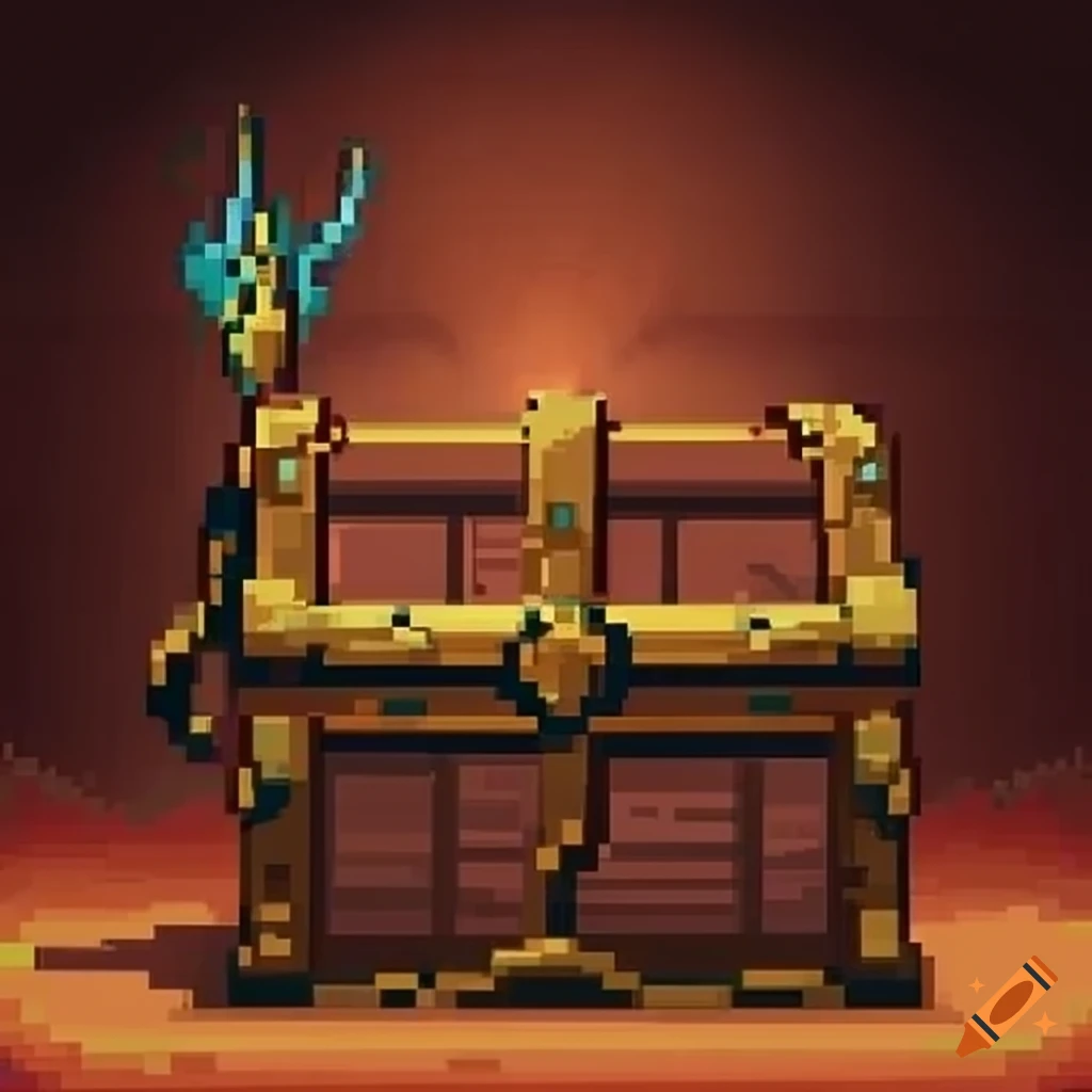 Pixel art rpg treasure chest on Craiyon