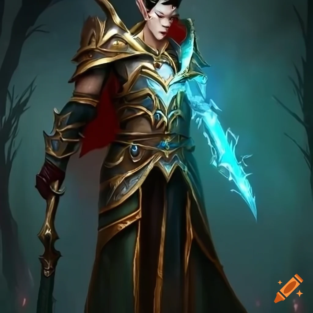 High elf olbaido sunblade with a regal bearing and martial prowess on ...