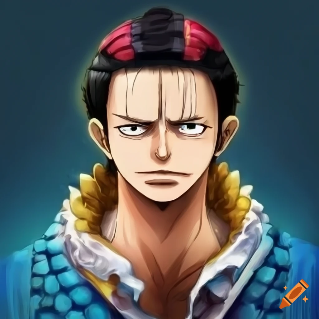 Chubby male merchant character in one piece style on Craiyon