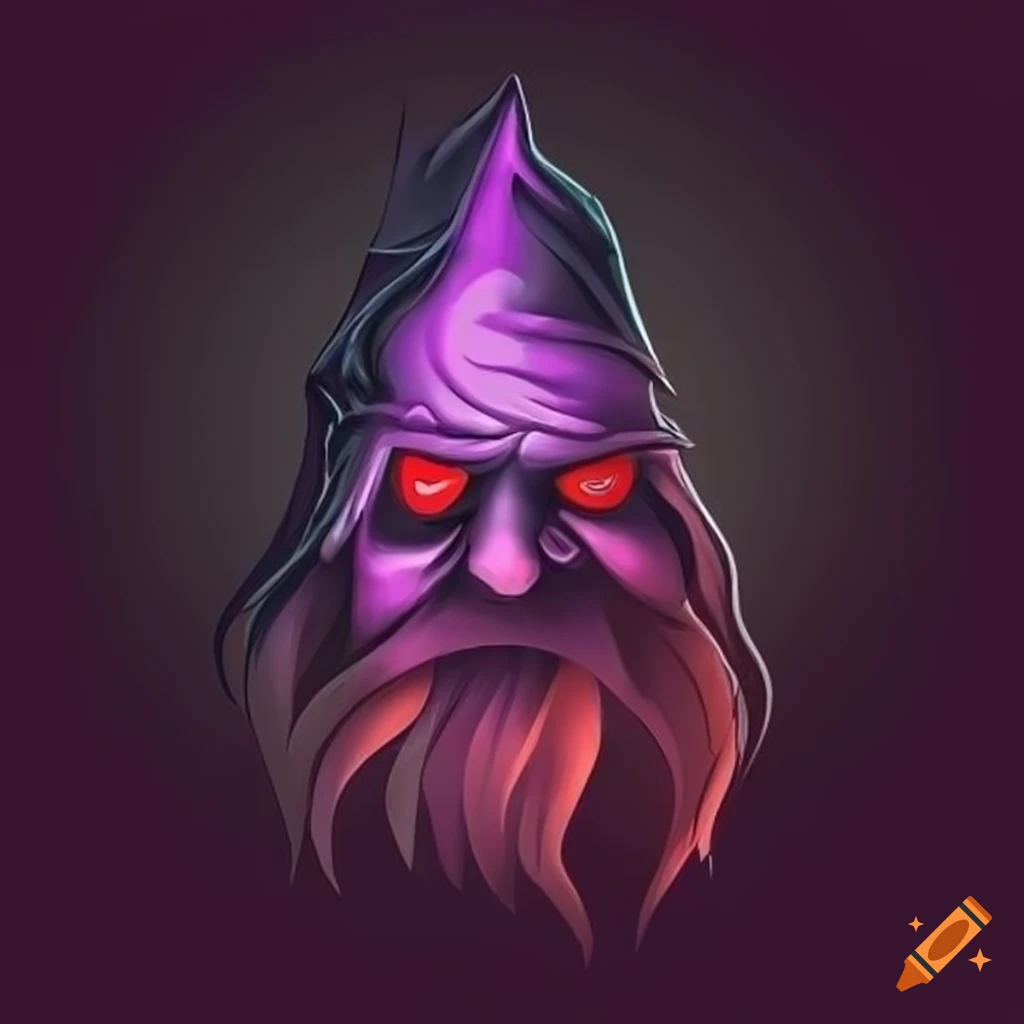 Dark wizard 2d logo design on Craiyon