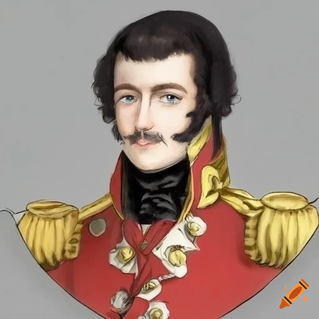 French viscount with slicked back hair and mustache in 1803 attire on ...