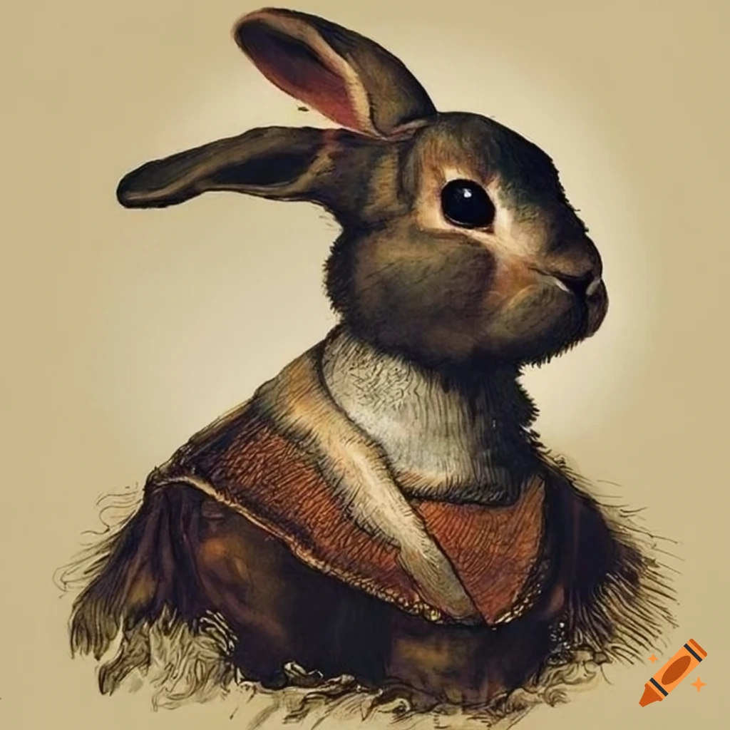 Rabbit with a human head in the style of rembrandt on Craiyon