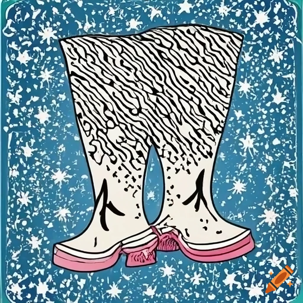 Dancing wellies in snow and sun on Craiyon