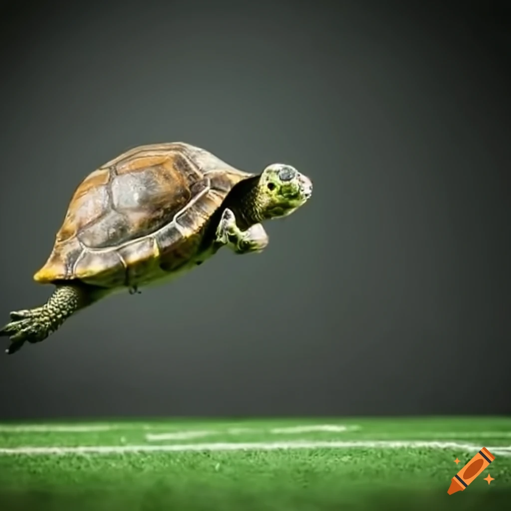 Turtle playing soccer on Craiyon