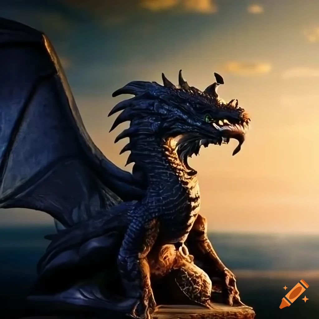 Rock statue dragon on Craiyon