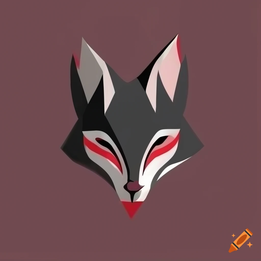 Geometric kitsune: minimalist sleek fox silhouette with modern color ...
