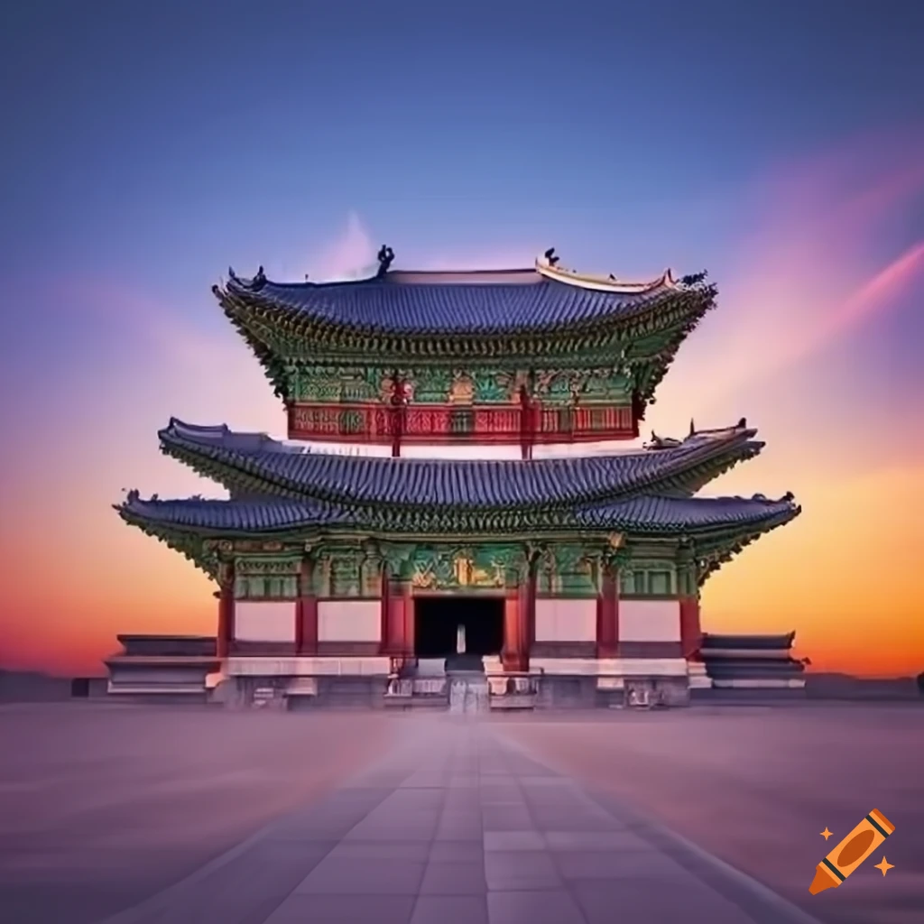 Scenic view of gyeongbokgung palace on Craiyon