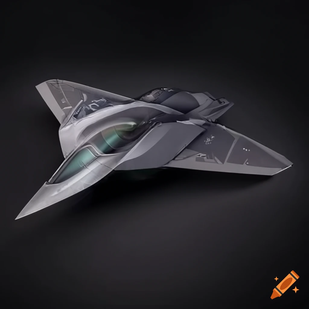 Sleek futuristic fighter jet with 4 air intakes and 4 engines on Craiyon