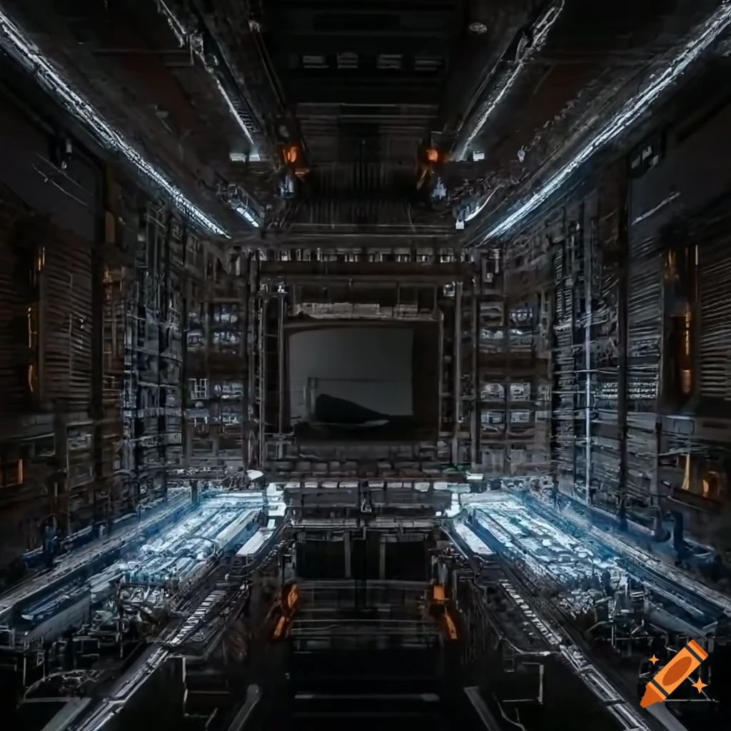 High-tech underground circuit room with earth and mud in 4K resolution ...