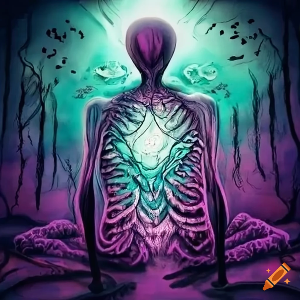 Representation of a hollow soul in a crowded world on Craiyon