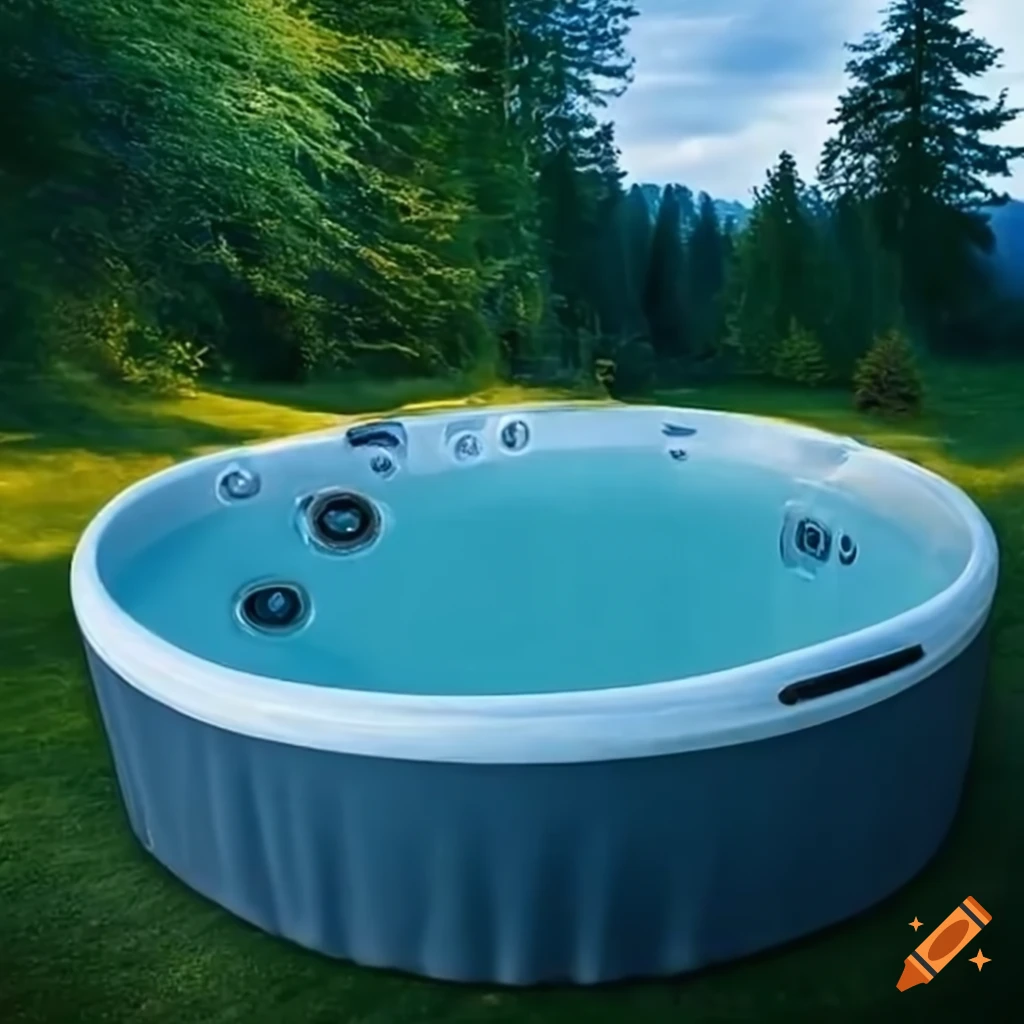 Mobile hot tub on trailer on Craiyon