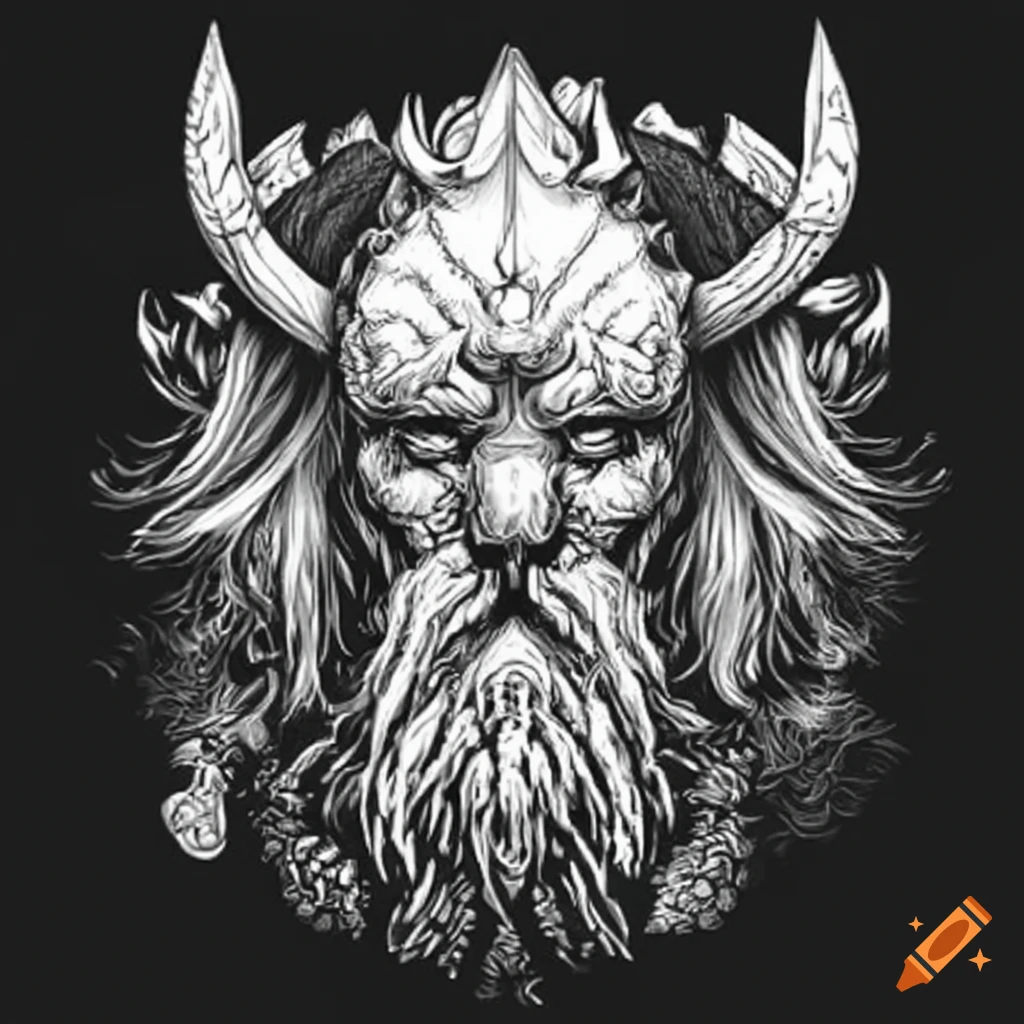 Representation of the god odin in a futuristic setting on Craiyon