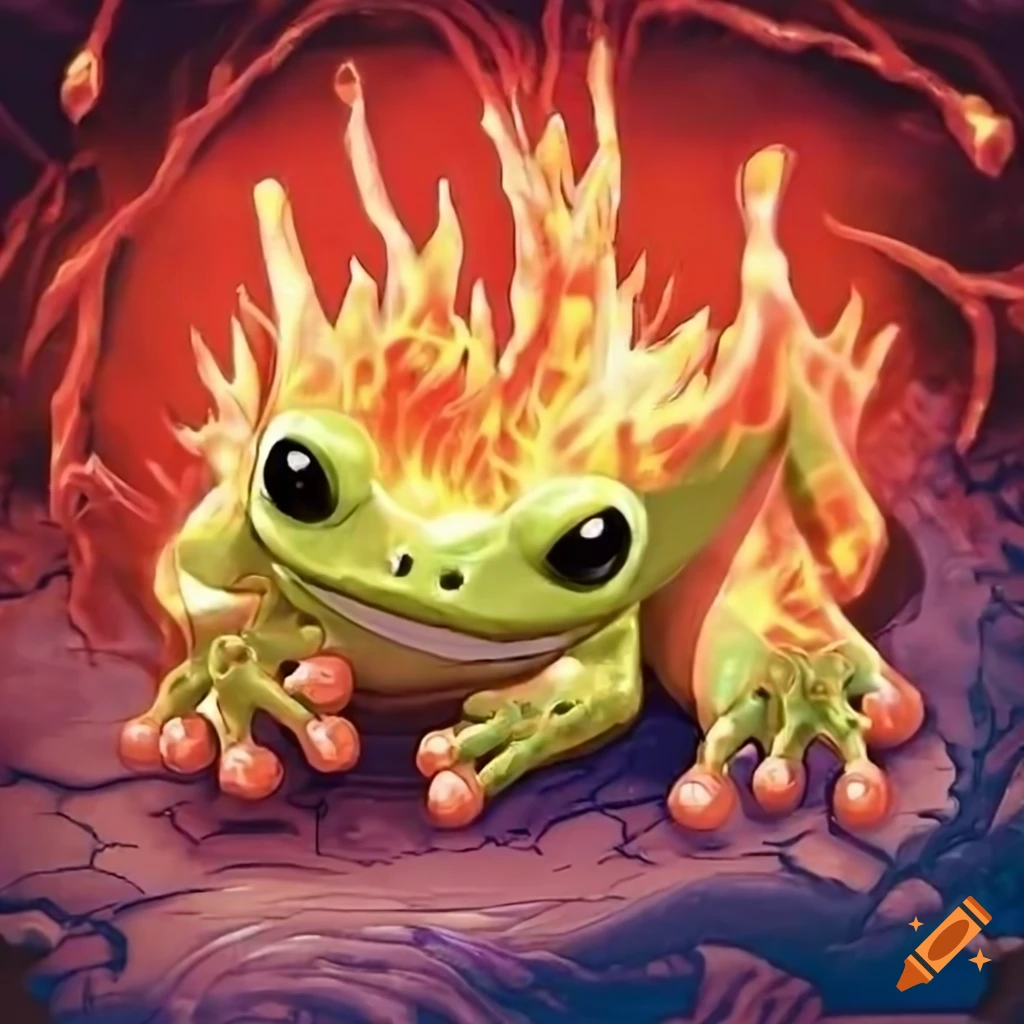 10 small fire frogs on Craiyon
