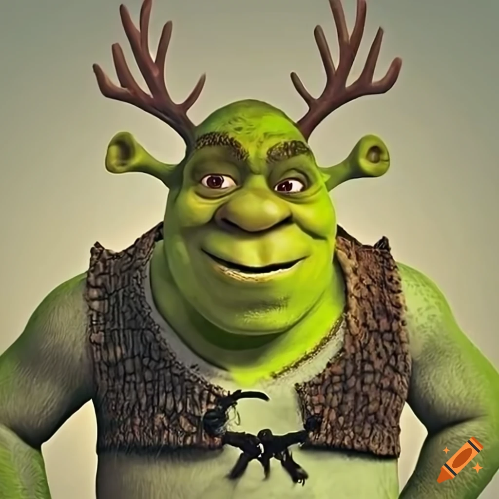 Cartoon character with elk antlers on Craiyon