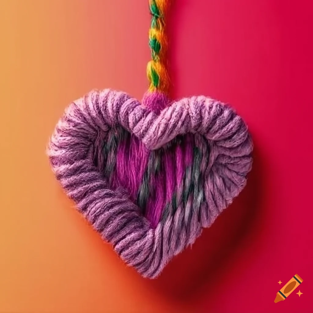 Beautiful heart woven with thread on Craiyon