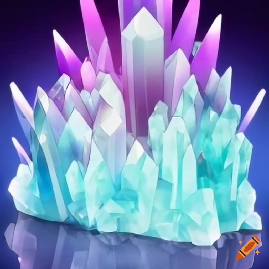 Shiny crystals on Craiyon