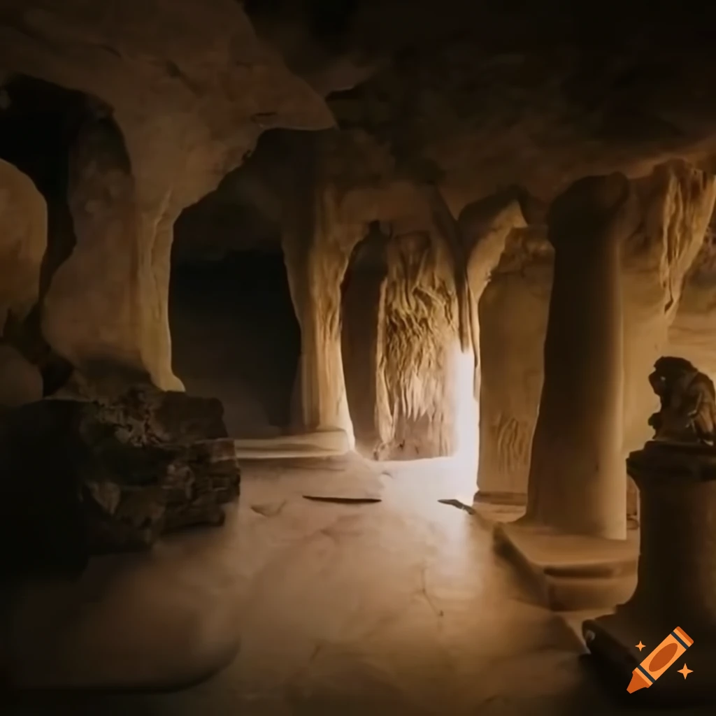 Ethereal ancient cave temple complex on Craiyon