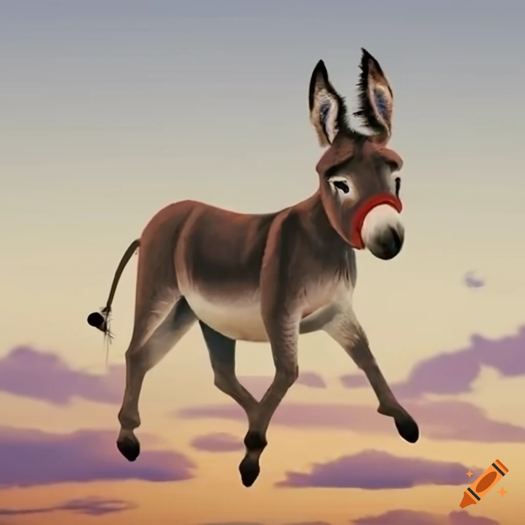 Flying donkey on Craiyon