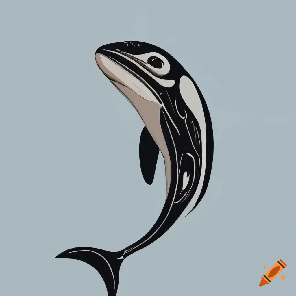 Orca in northwest coast native american art style on Craiyon