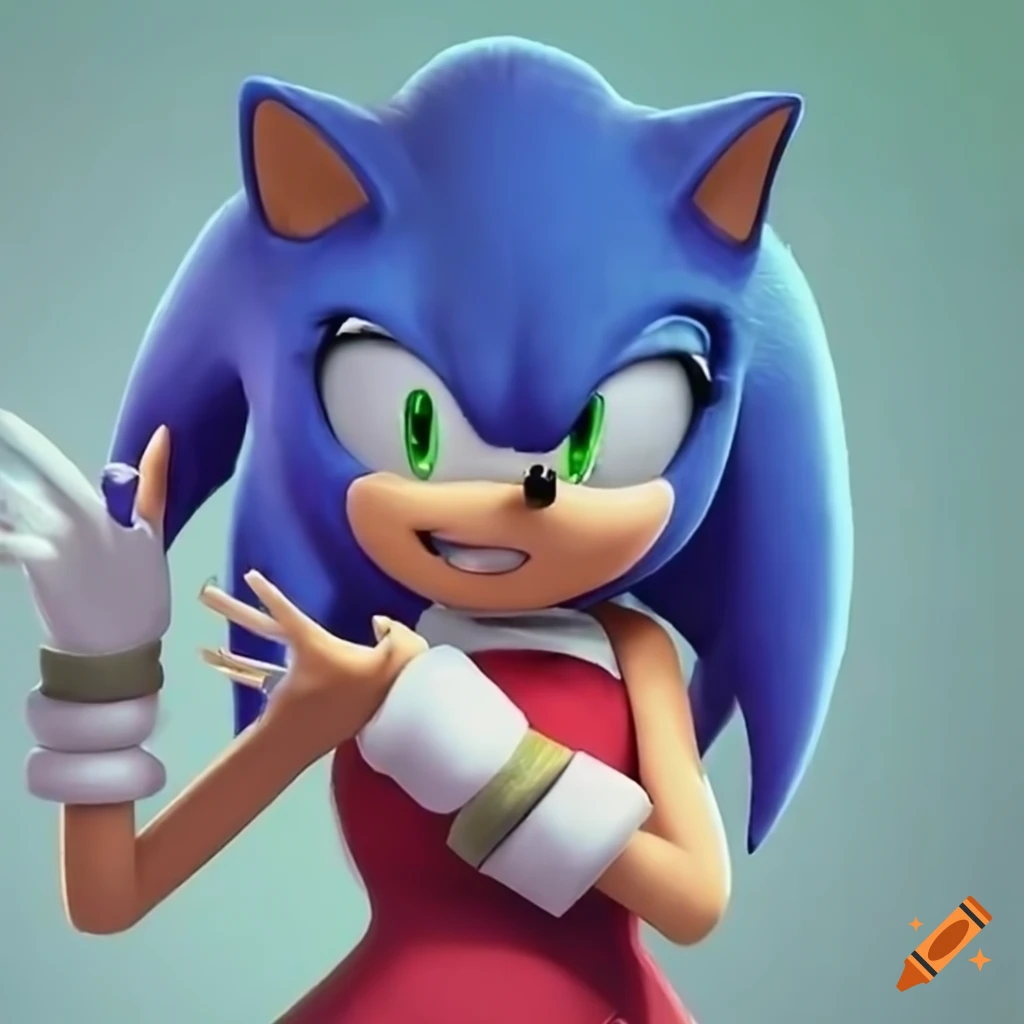 Female sonic the hedgehog and amy sharing fashion tips on Craiyon