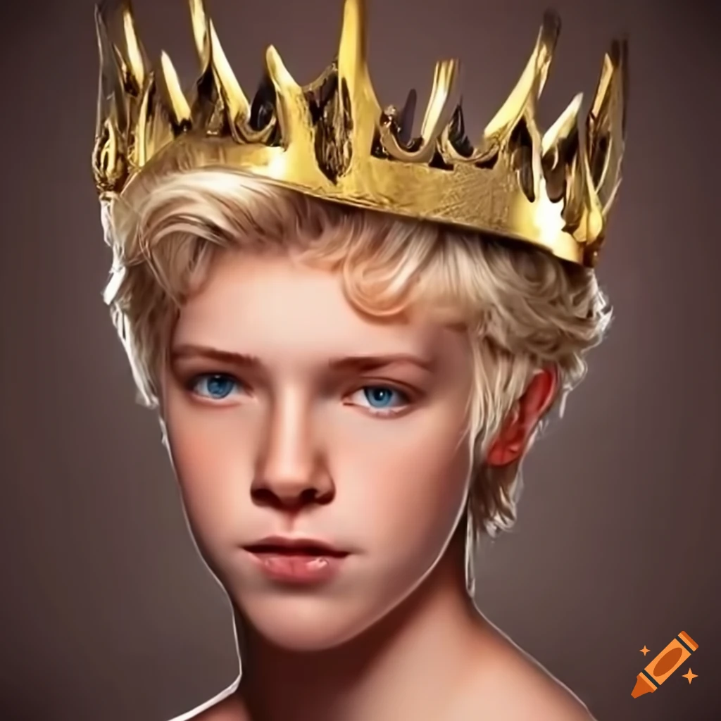 Young blonde king on Craiyon