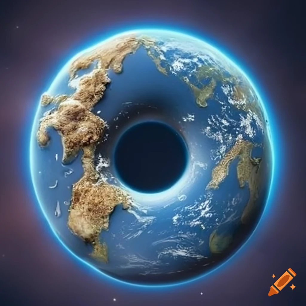 Earth shaped like a donut in space on Craiyon