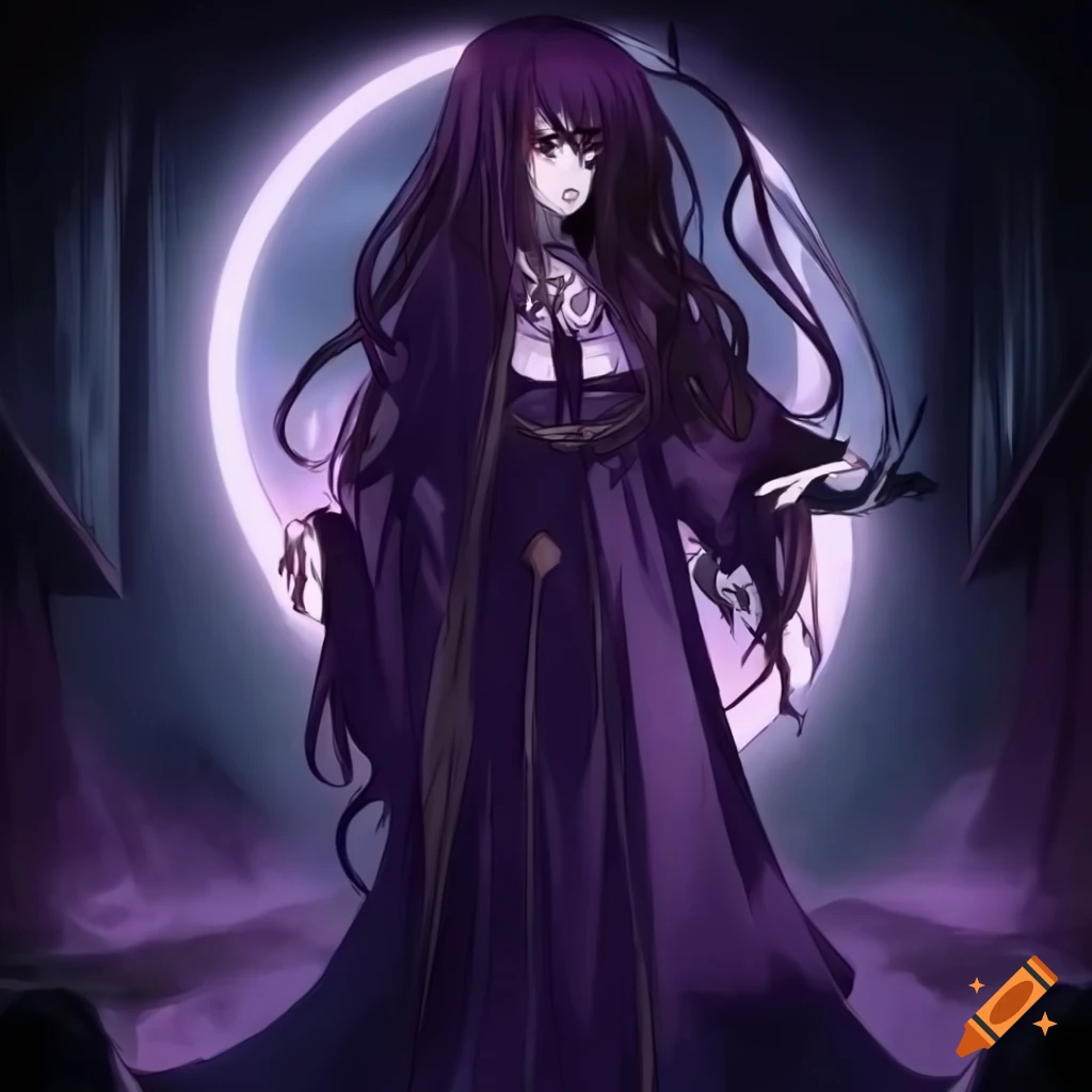 Wizard in dark anime style on Craiyon