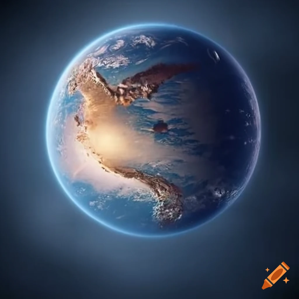 Snow planet seen from space on Craiyon