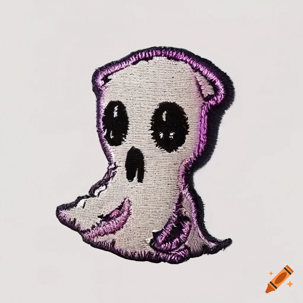 Adorable ghost emoji weed patch on Craiyon