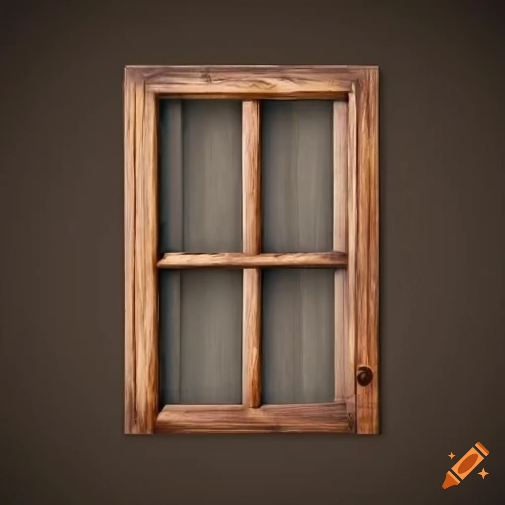 Realistic game texture of traditional square wooden window on Craiyon