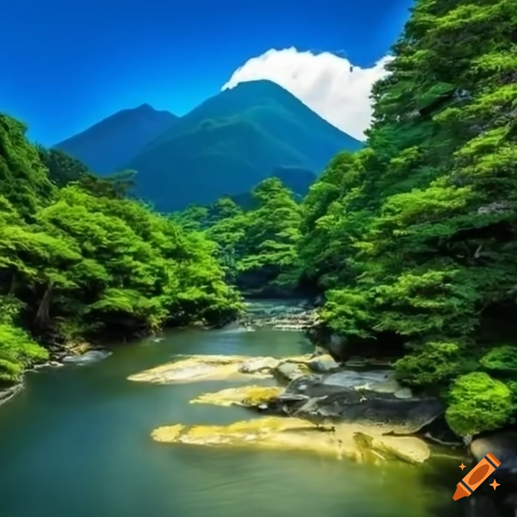 Stunning japanese landscape on Craiyon