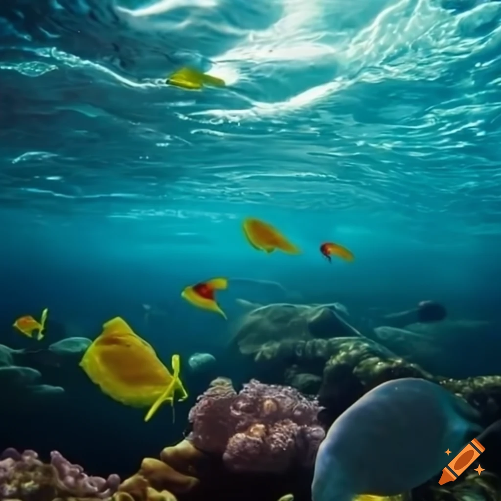 Underwater scene on Craiyon