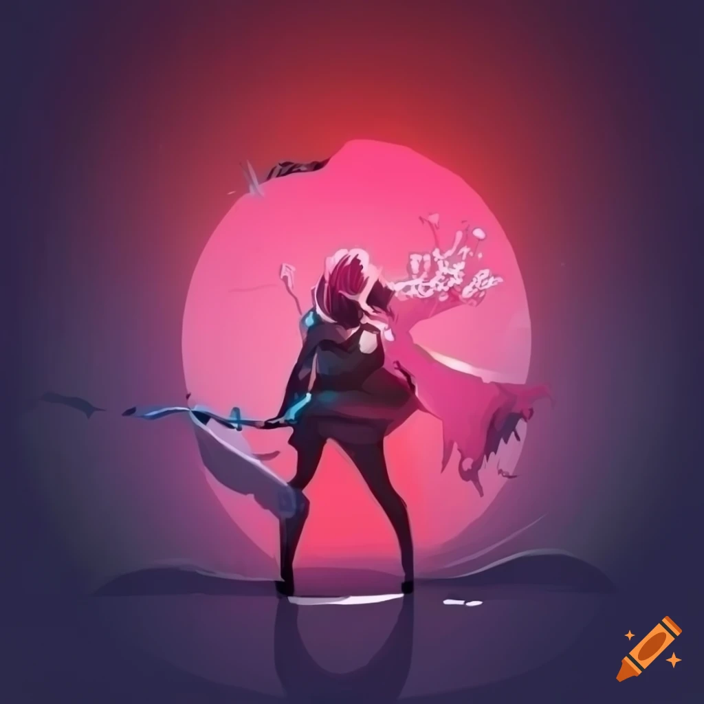 Cool simple gaming art with white edges on Craiyon