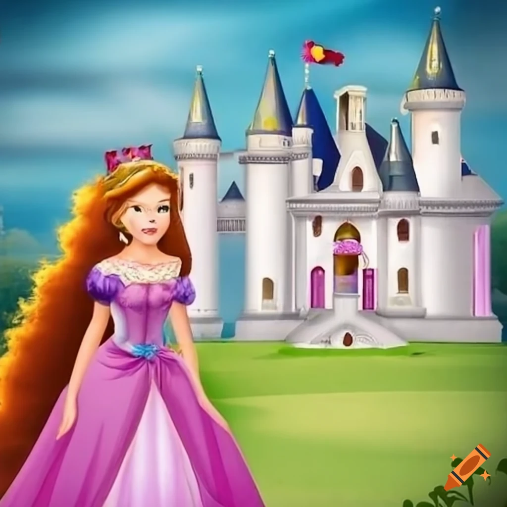 Princess and a castle in a fairytale setting on Craiyon