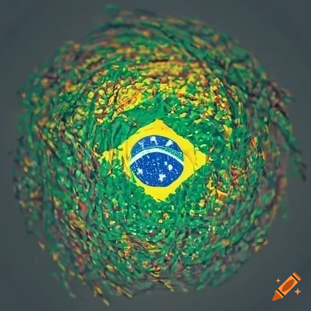Brazilian flag made of thousands of small lines on Craiyon