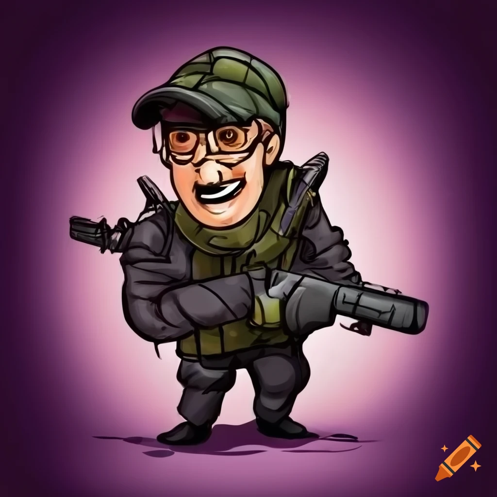 Cartoon illustration of professional cs:go player dotfeo on Craiyon