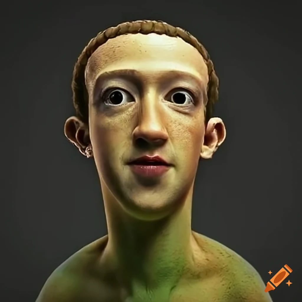 Satirical depiction of mark zuckerberg as a lizard on Craiyon