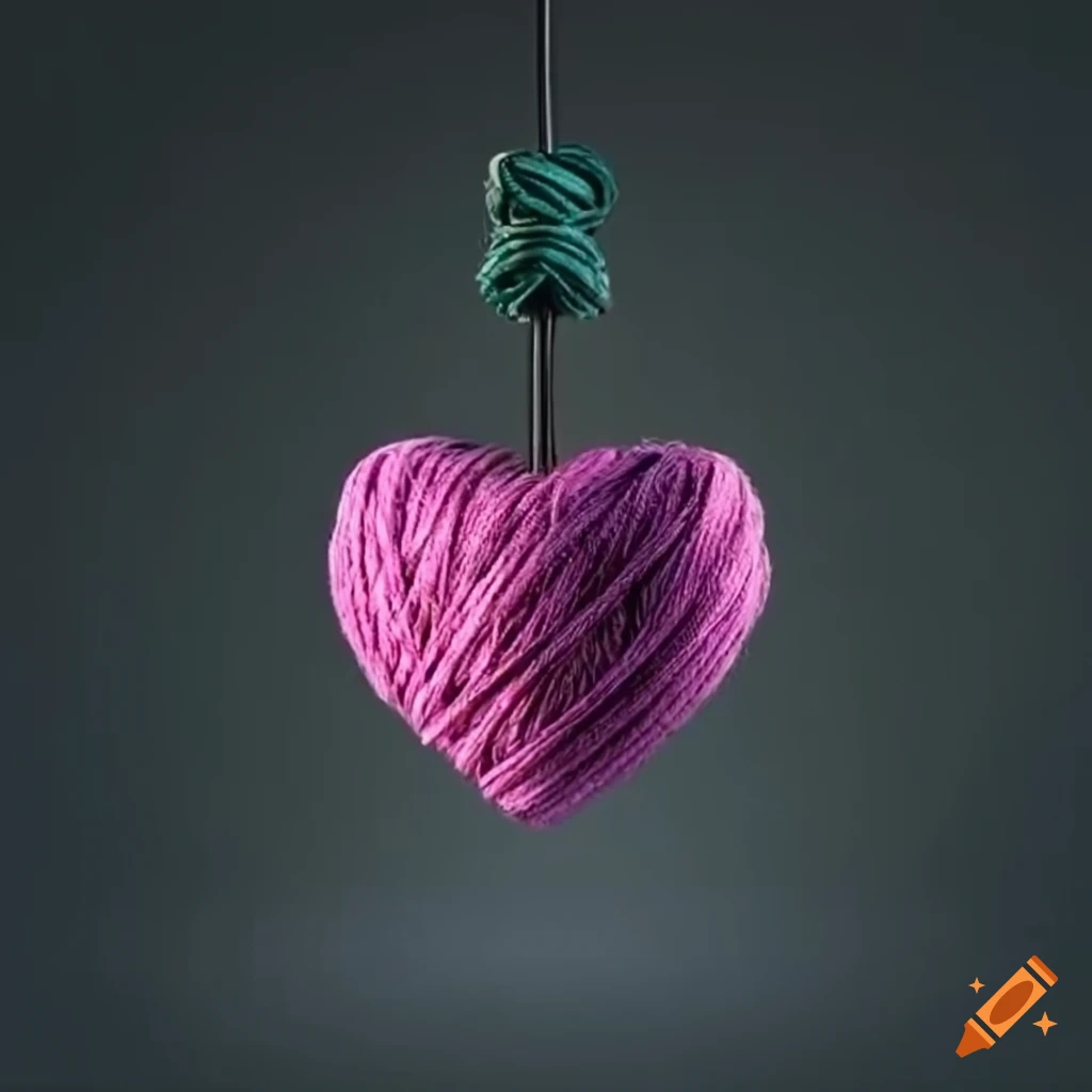Beautiful heart woven with thread on Craiyon