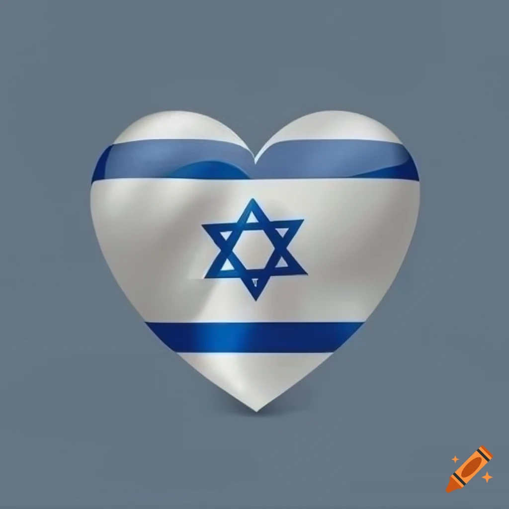 Heart with israeli flag design on Craiyon