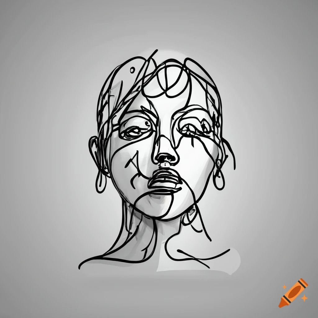 Single line art icon on Craiyon